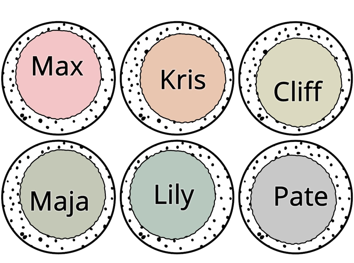 Printable Boho Neutral Spotty Student Name Labels, Back to School Kids ...