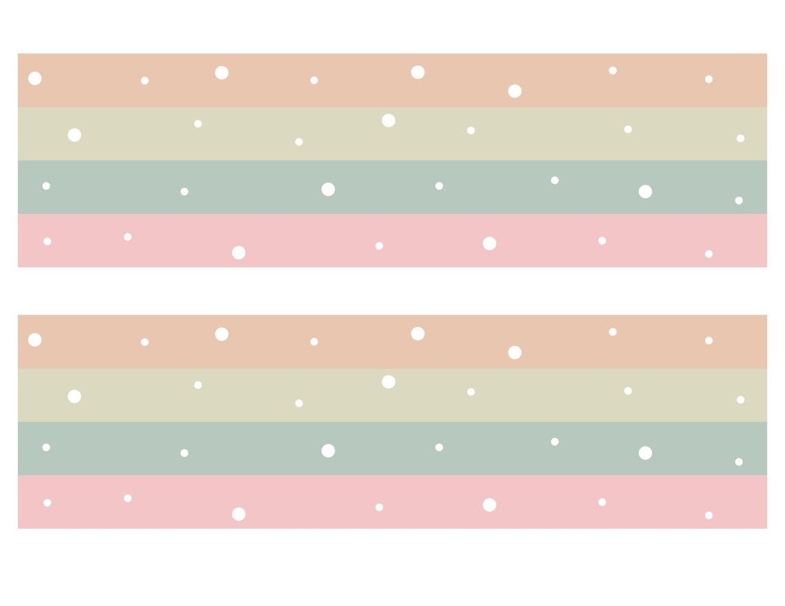 Printable Boho Neutral Spotty Bulletin Board Borders, Classroom Borders ...