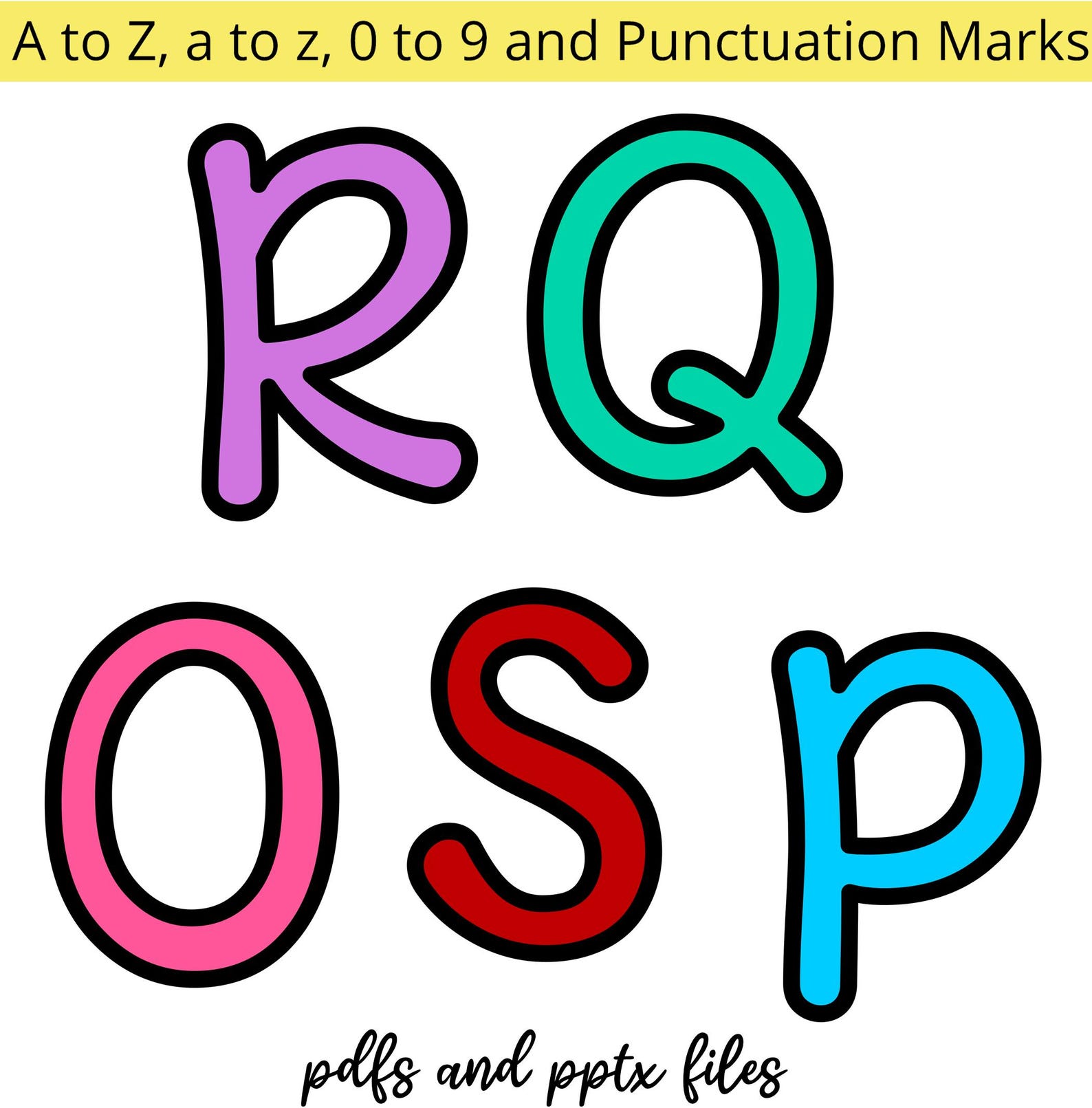 Printable Bright Colors Bulletin Board Letters, Large Alphabet Letters ...