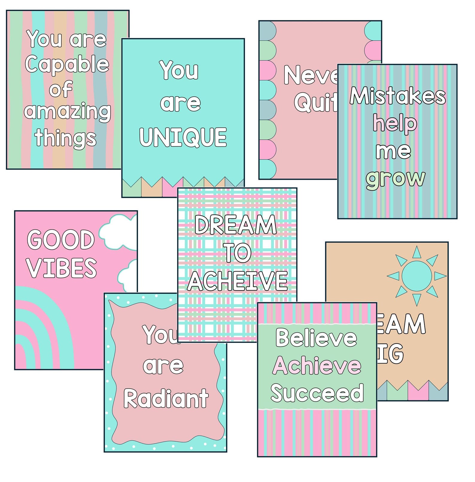 Printable Minimalist Colorful Classroom Decor Bundle Pack, Editable ...