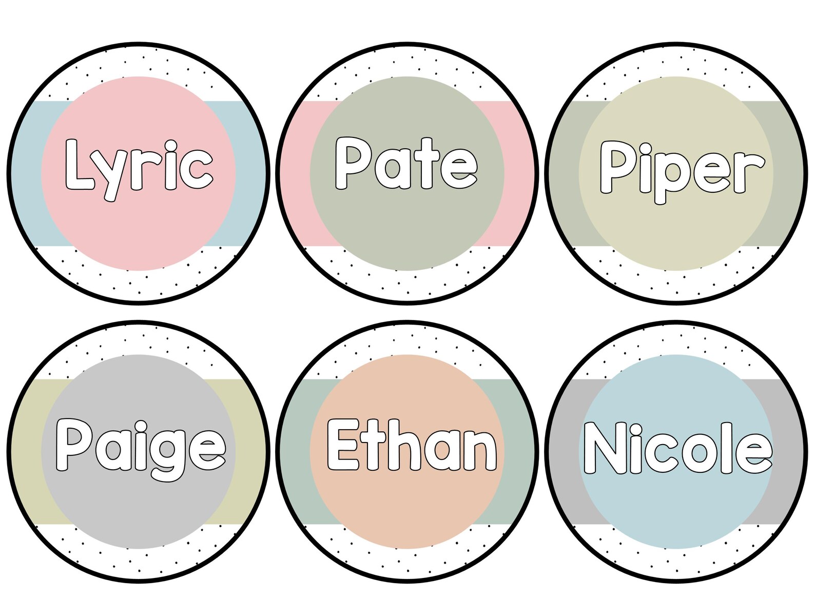 Printable Boho Neutral Spotty Student Name Labels, Cubby Labels, Boho ...