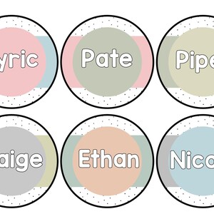 Printable Boho Neutral Spotty Student Name Labels, Cubby Labels, Boho ...
