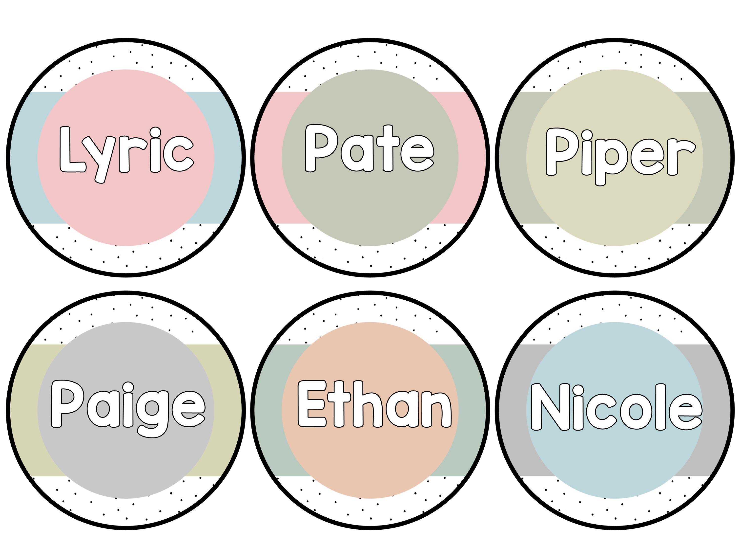 Printable Boho Neutral Spotty Student Name Labels, Cubby Labels, Boho ...