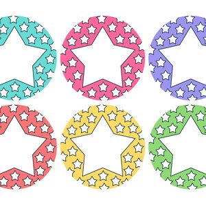 Printable Colorful Stars Student Name Labels, Star Nametags, Star Cubby ...