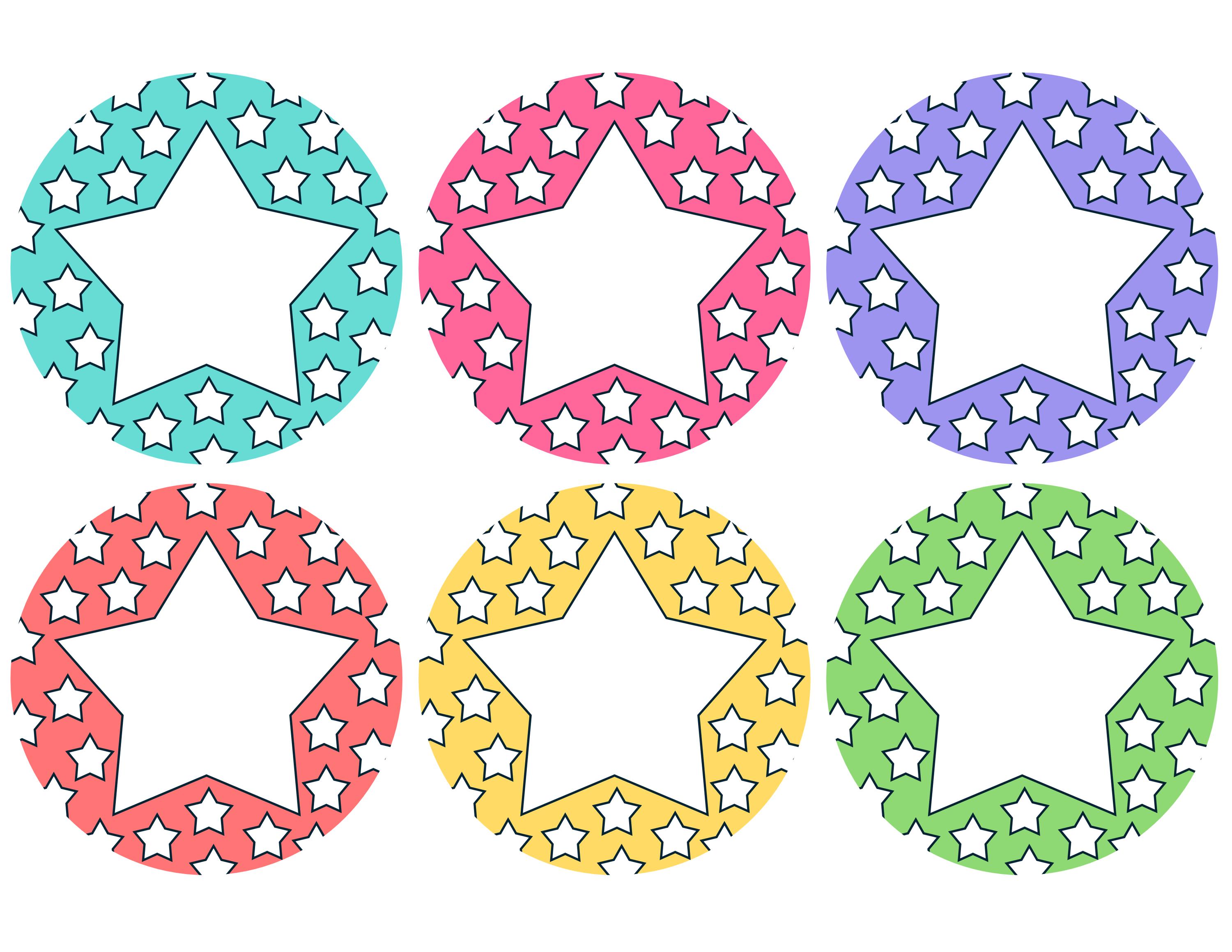 Printable Colorful Stars Student Name Labels, Star Nametags, Star Cubby ...