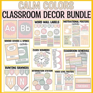 Printable Back to School Minimalist Classroom Decor Bundle Pack for ...