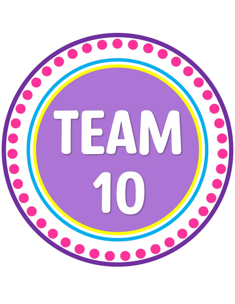 Printable Back to School Bright Table, Team and Group Numbers ...