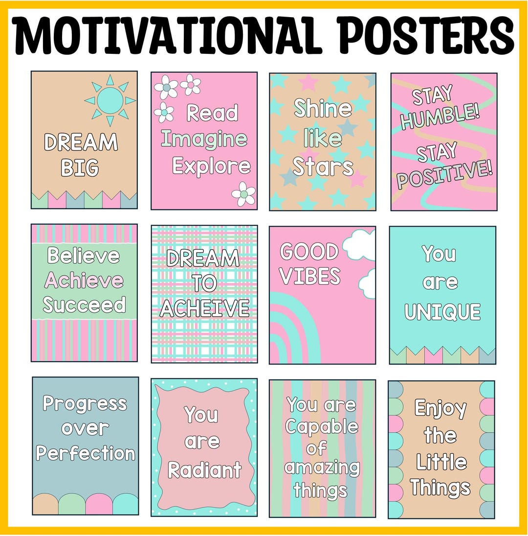 Printable Motivational Posters, Growth Mindset Posters for Kids ...