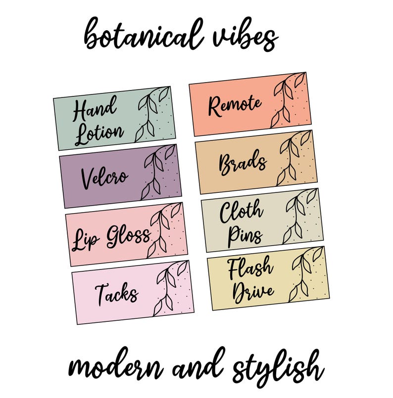 Back to School Printable Boho Neutral Botanical Classroom Decor Bundle Pack, Editable Classroom ...