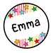 Printable Bright Stars Round Student Name Labels, Colorful Classroom ...