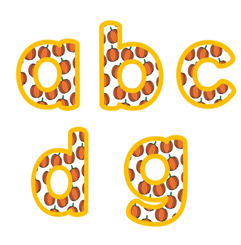 Pumpkin Bulletin Board Letters, Autumn Large Alphabet Letters, Alphabet ...