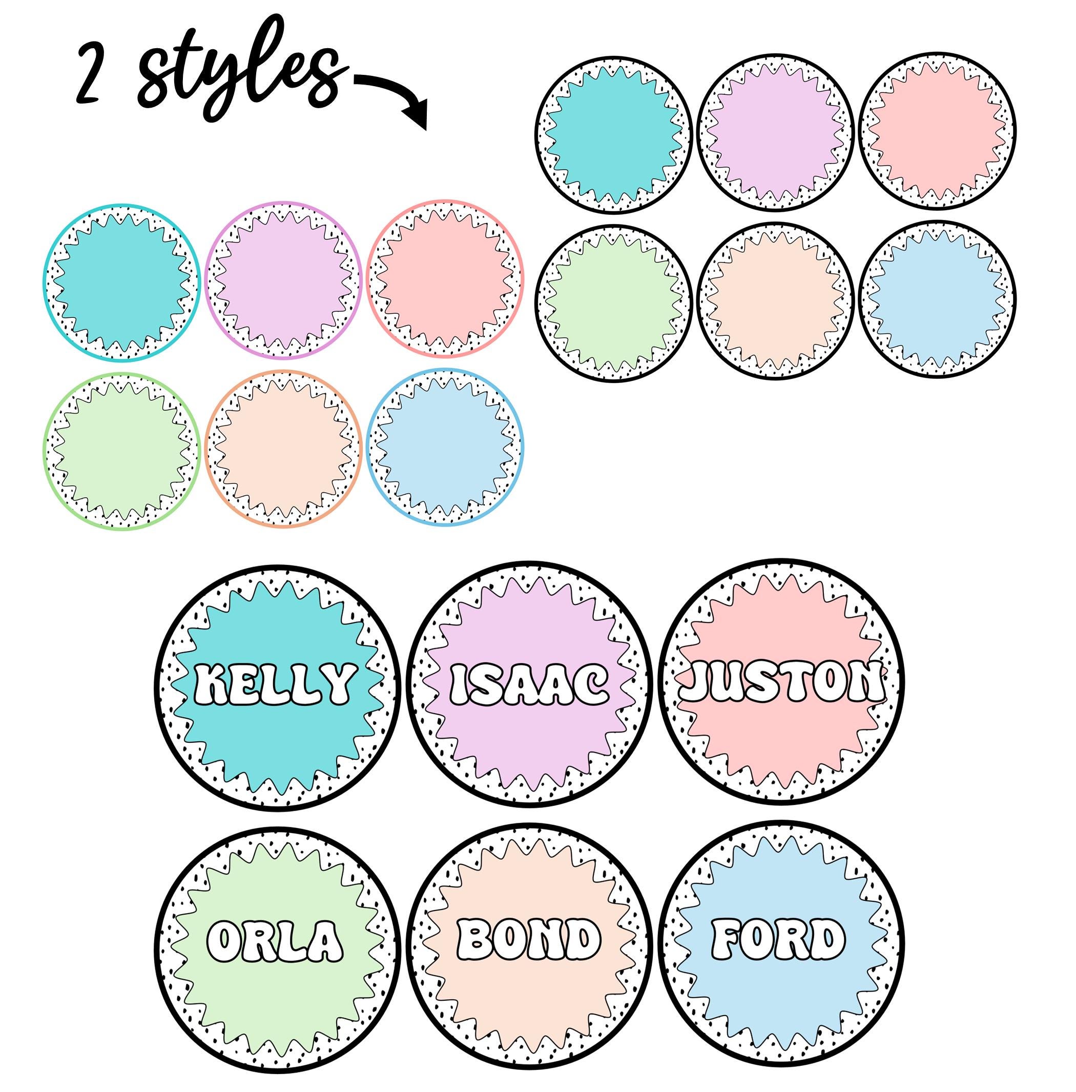 Printable Boho Neutral Spotty Student Name Plates, Name Cards, Cubby ...