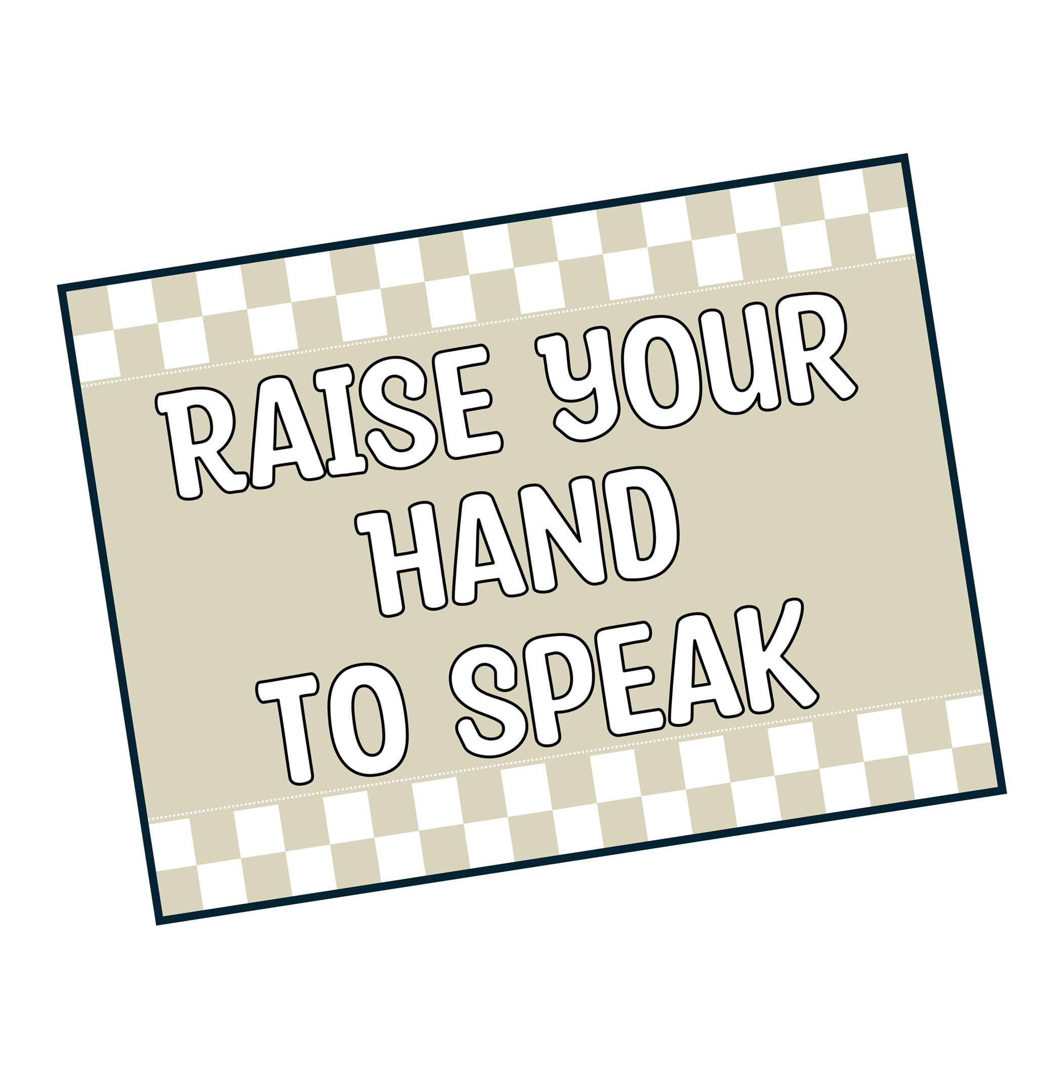Printable Boho Checkered Classroom Rules Labels, Classroom Rules ...