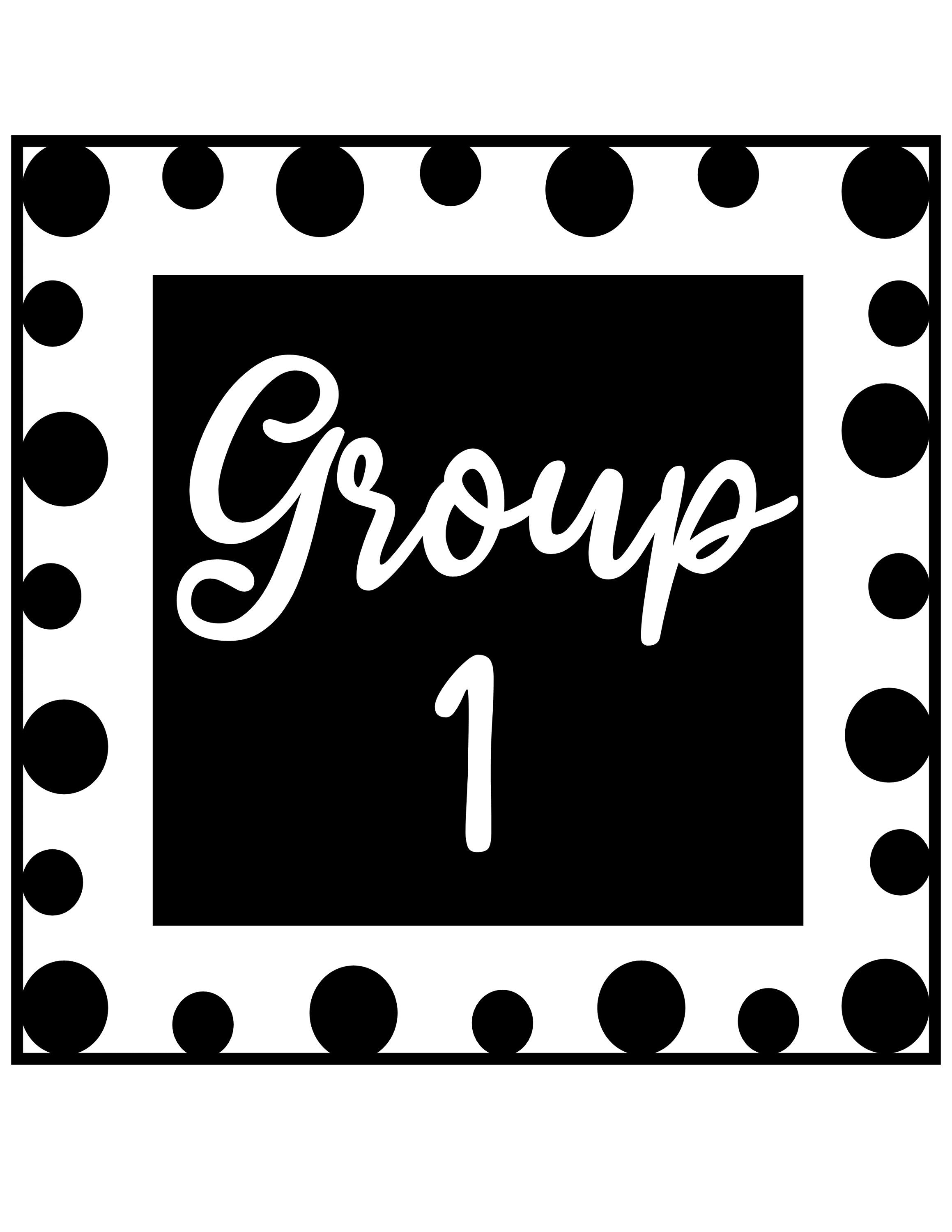 Printable Back to School Polka Dots Black and White Table, Team and ...