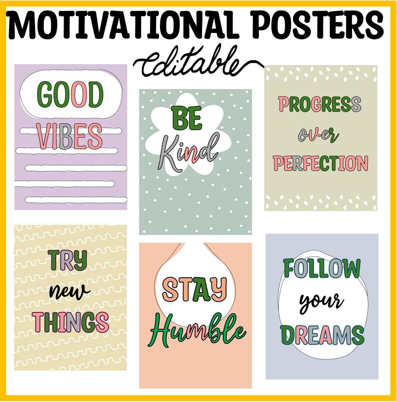 Printable Boho Motivational Posters, Growth Mindset Posters for Kids ...