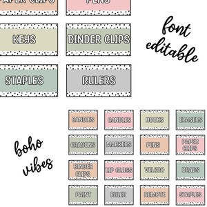 Back to School Printable Spotty Teacher Toolbox Labels, Boho Neutral ...
