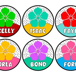 Back to School Floral Spotty Spring Student Name Plates, Spotty ...
