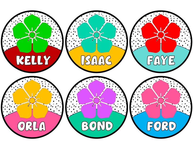 Back to School Floral Spotty Spring Student Name Plates, Spotty ...