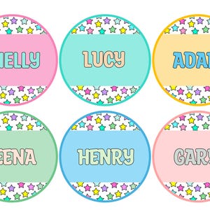 Star Name Labels, Printable Stars Student Name Labels, Back to School ...
