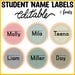 Printable Boho Neutral Spotty Student Name Labels, Library Labels, Name ...