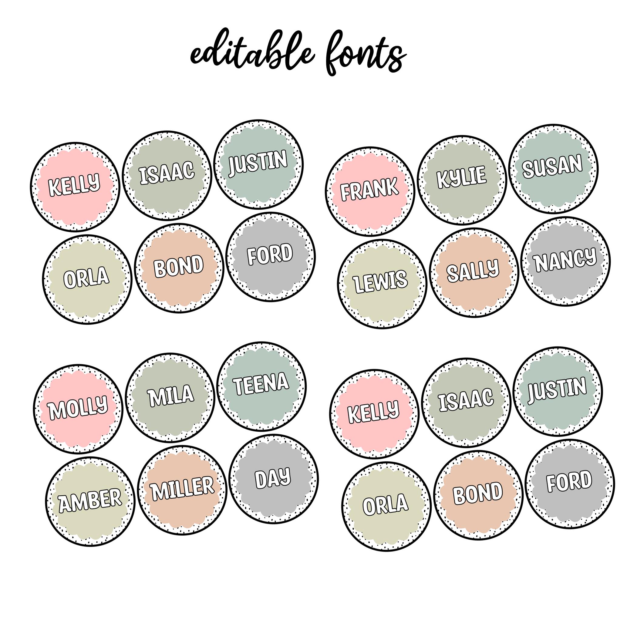 Back to School Printable Boho Neutral Spotty Student Name Labels, Cubby ...