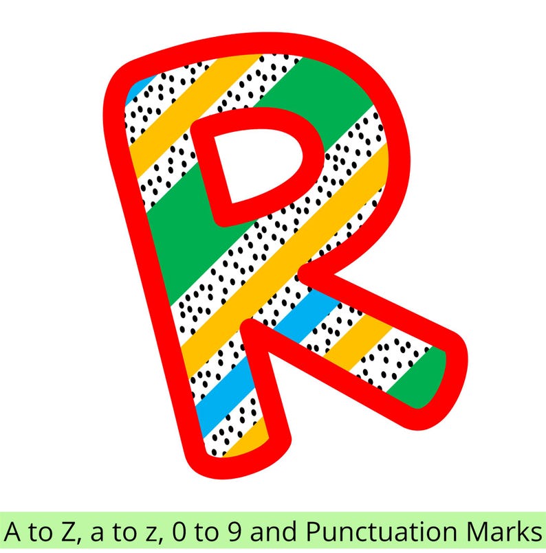 Printable Bright Bulletin Board Letters, Editable Large Alphabet ...