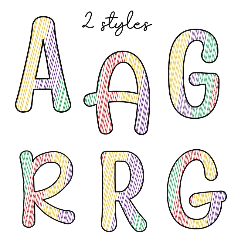 Printable Colorful Large Bulletin Board Letters, Large Alphabet Letters ...