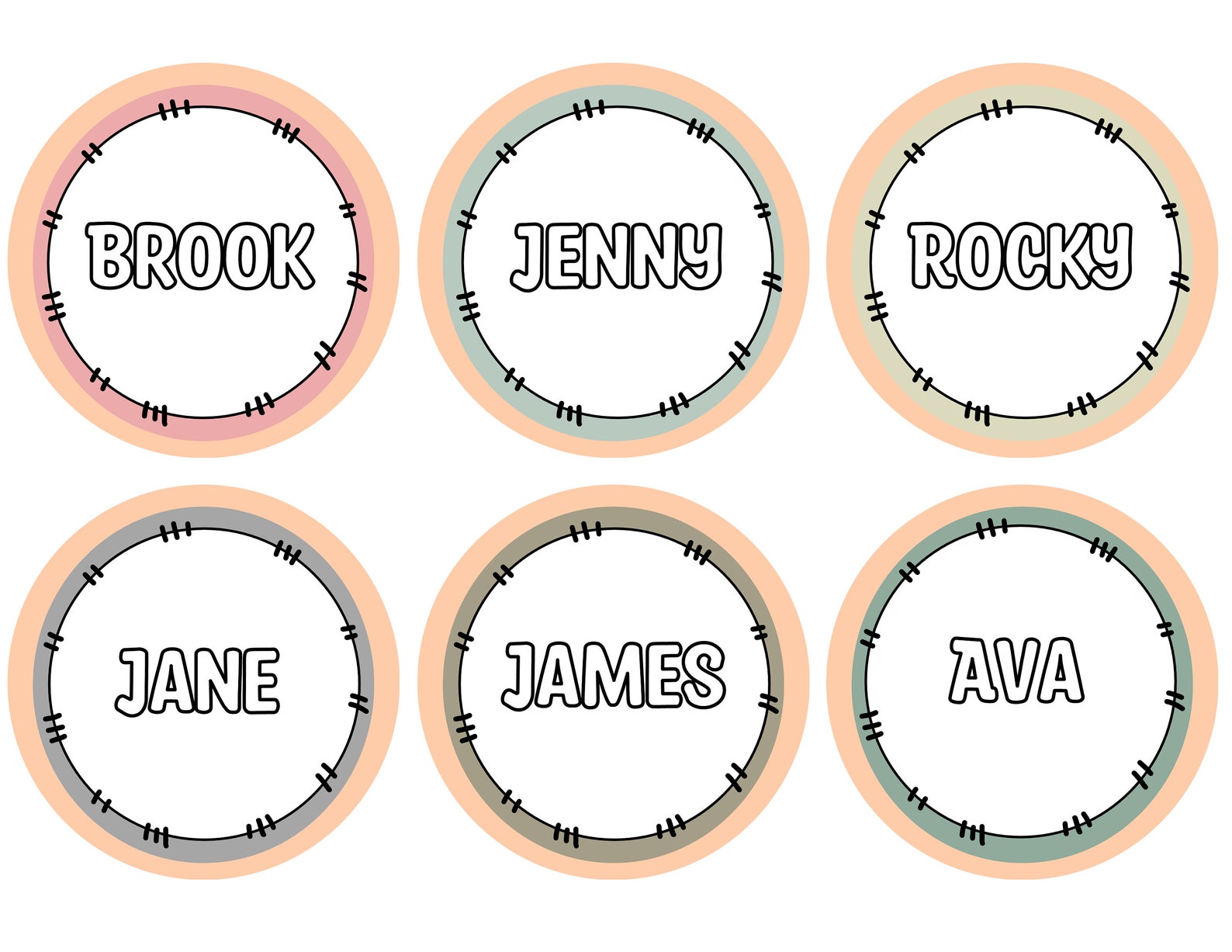 Printable Boho Neutral Student Name Labels, Classroom Labels, Name ...