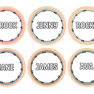Printable Boho Neutral Student Name Labels, Classroom Labels, Name ...