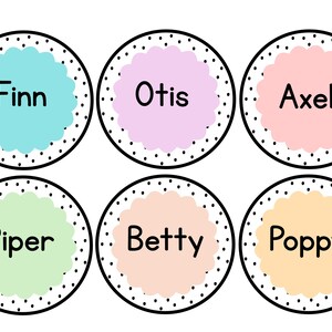 Back to School Printable Pastel Spotty Student Name Tags, Boho Nametags ...