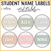 Printable Round Boho Spotty Name Tags, Circular Name Tags, Cubby Labels ...