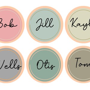 Printable Boho Neutral Spotty Student Name Labels, Library Labels, Name ...