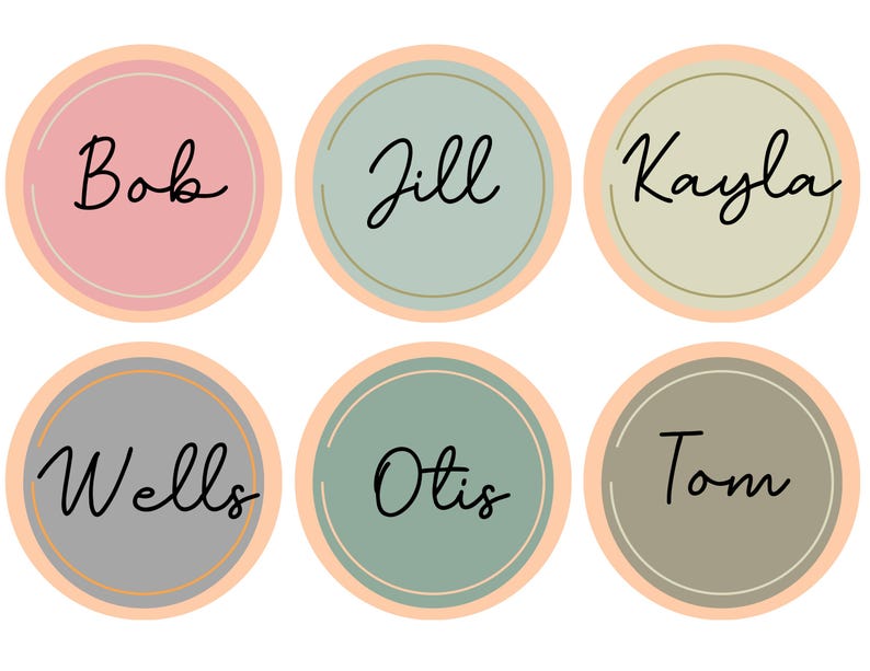 Printable Boho Neutral Spotty Student Name Labels, Library Labels, Name ...