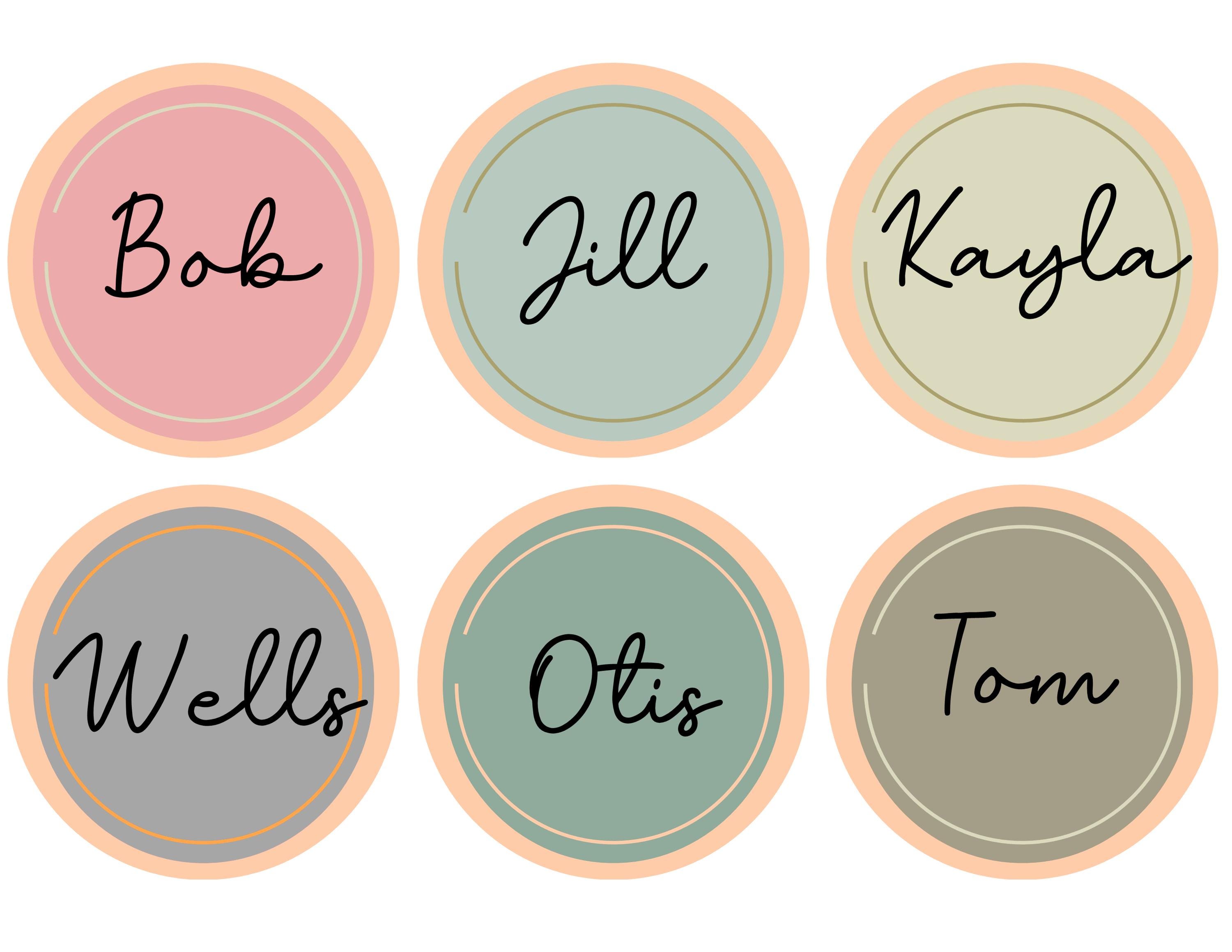 Printable Boho Neutral Spotty Student Name Labels, Library Labels, Name ...
