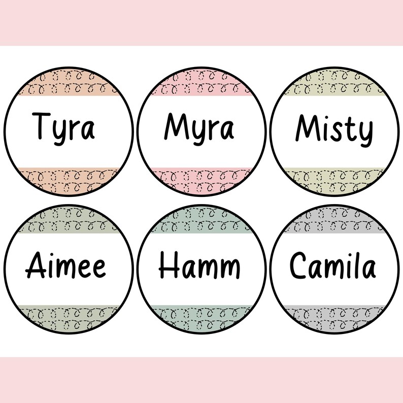 Printable Boho Neutral Spotty Student Name Labels, Cubby Labels ...