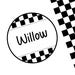 Printable Black and White Student Checkered Name Labels, Editable Name ...