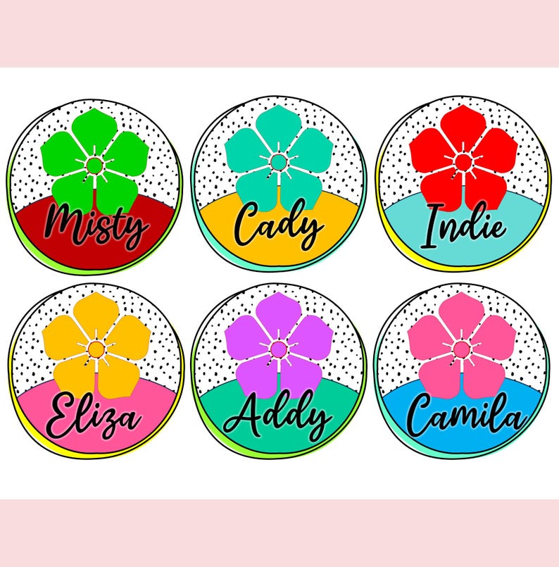 Back to School Floral Spotty Spring Student Name Plates, Spotty ...