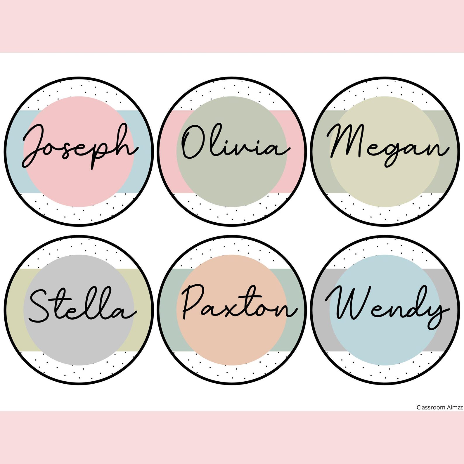 Printable Boho Neutral Spotty Student Name Labels, Cubby Labels, Boho ...