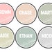 Printable Botanical Student Name Labels, Round Boho Neutral Name Cards ...