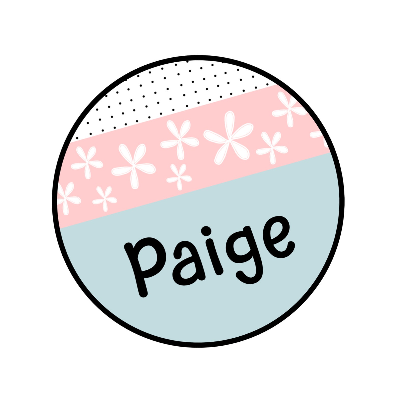 Printable Boho Dotty Floral Student Name Labels, Neutral Classroom ...