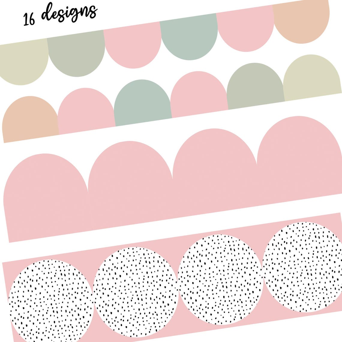 Printable Boho Neutral Spotty Bulletin Board Borders, Classroom Borders ...