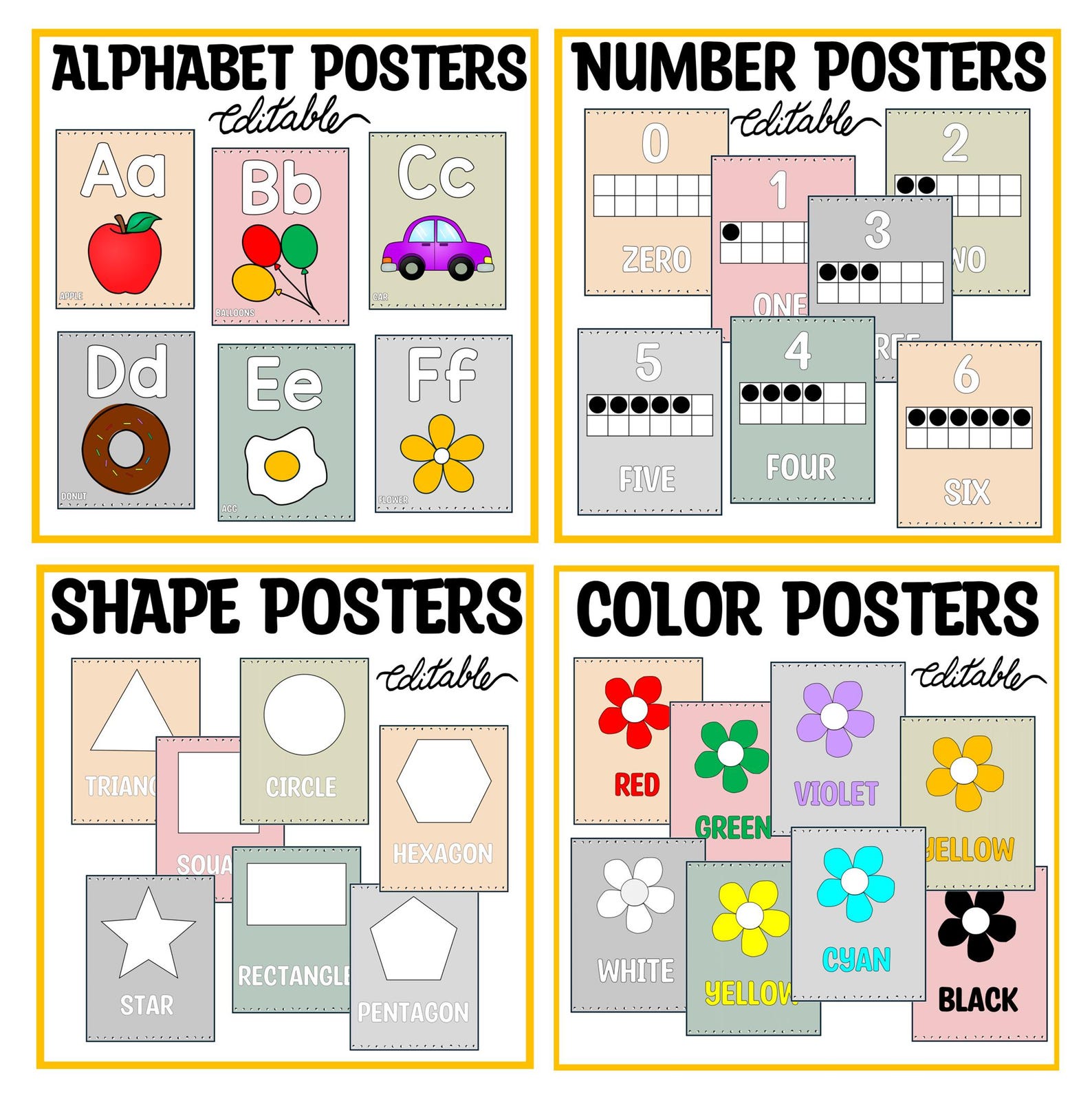 Printable Back to School Minimalist Classroom Decor Bundle Pack for ...