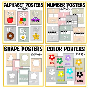 Printable Back to School Minimalist Classroom Decor Bundle Pack for ...