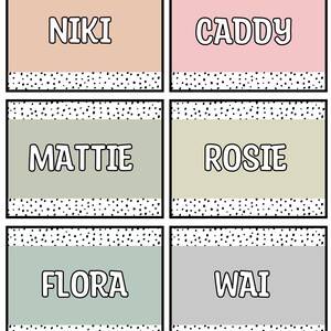 Printable Spotty Name Labels, Back to School Nametags, Boho Spotty ...