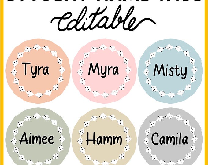 Editable Student Name Labels, Boho Classroom Decor (PPTX) - Etsy Canada