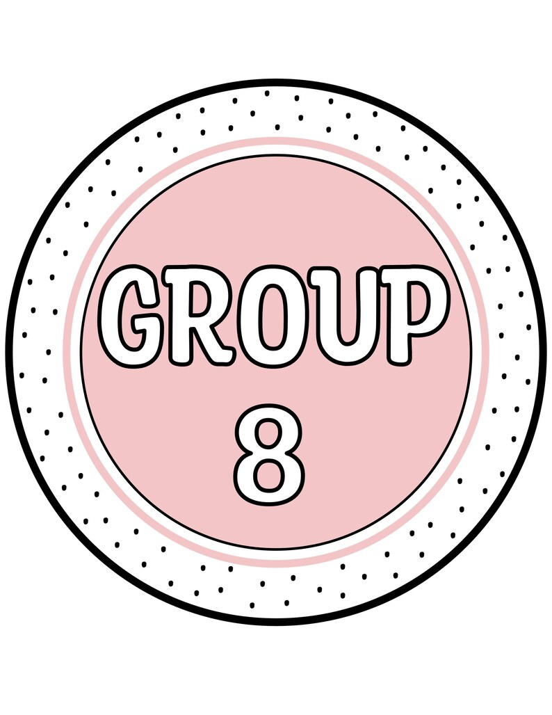 Back to School Printable Boho Spotty Table, Team and Group Numbers ...