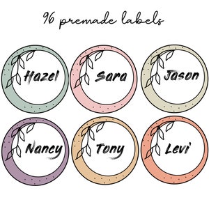 Printable Botanical Student Name Labels, Editable Name Badges, Boho ...