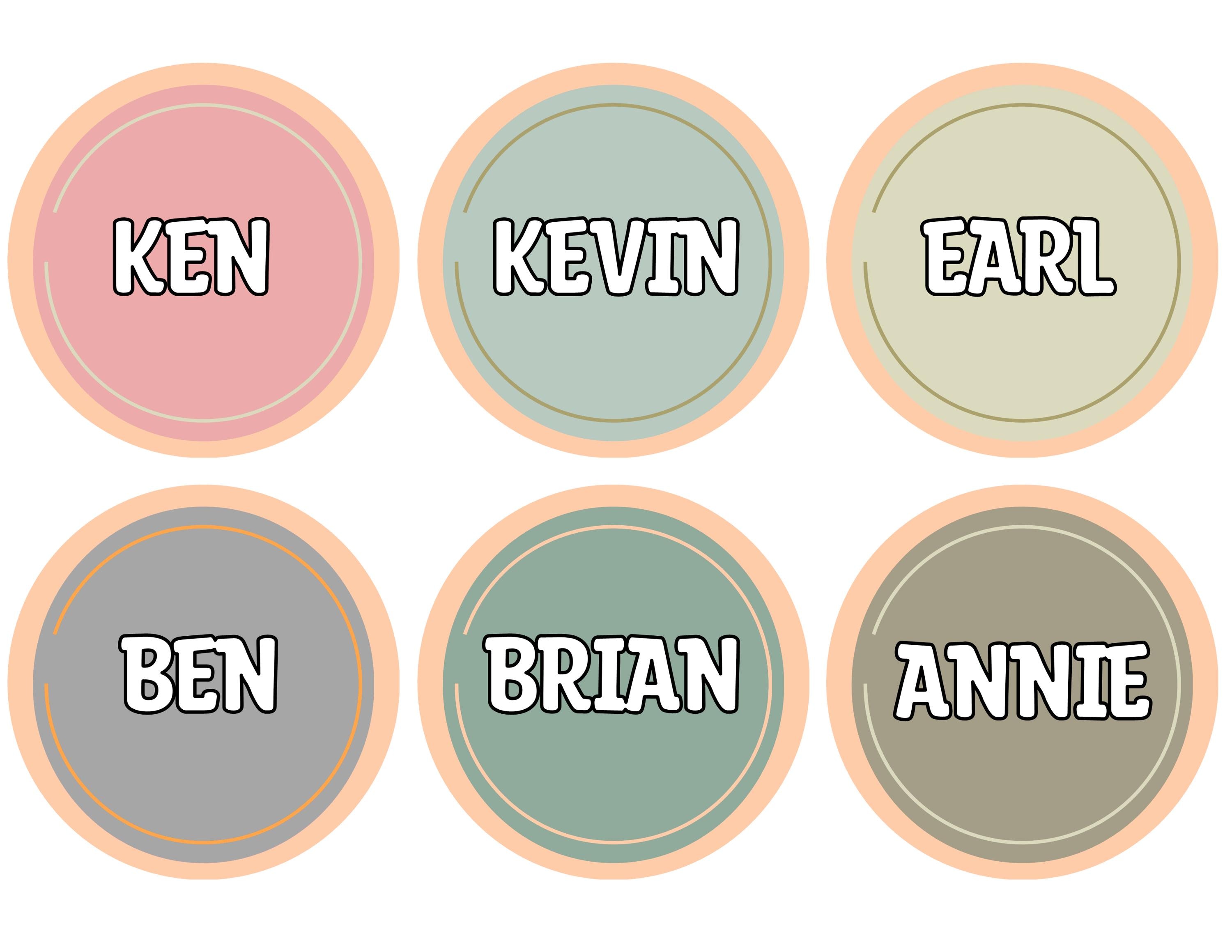 Printable Boho Neutral Spotty Student Name Labels, Library Labels, Name ...