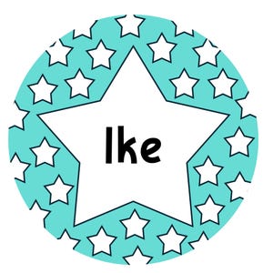 Printable Colorful Stars Student Name Labels, Star Nametags, Star Cubby ...