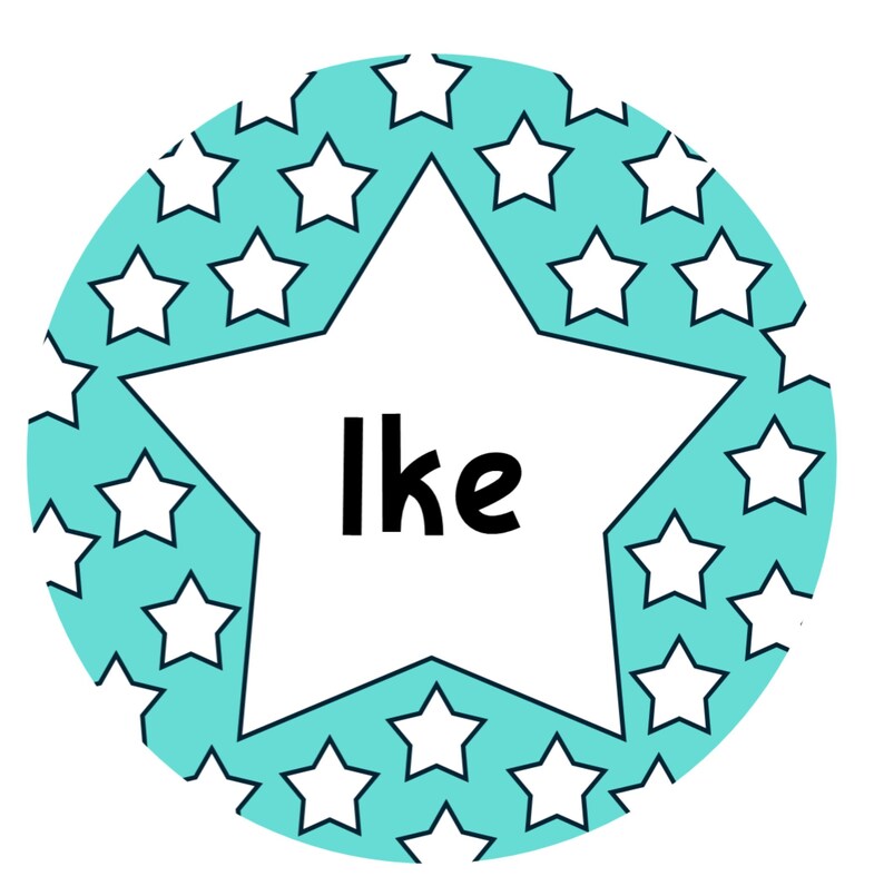 Printable Colorful Stars Student Name Labels, Star Nametags, Star Cubby ...